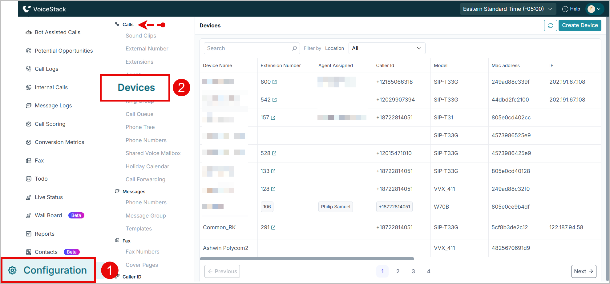 Configure Devices in Admin App – Voicestack-US